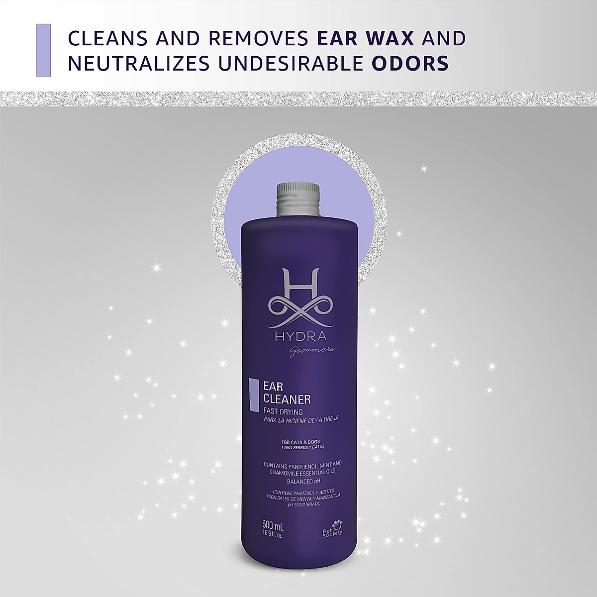 Hydra Professional Ear Cleaner, Cat and Dog Ear Cleaner, All Breeds and Coat Types, 16.9 Ounces