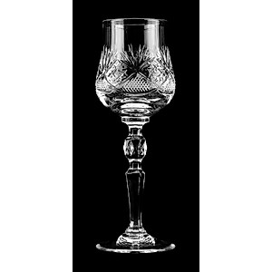 Neman Set of 6 Russian Cut Crystal Shot Glasses 2-Oz. Hand Made Vodka or Liquor Stemmed Vintage Glassware