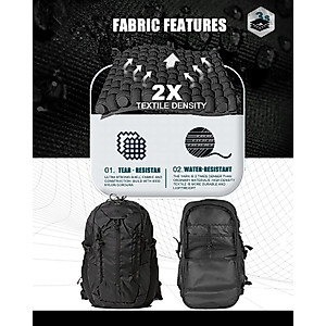 WolfWarriorX Backpack for Men Laptop Backpacks - for Hiking Outdoor Sports Black