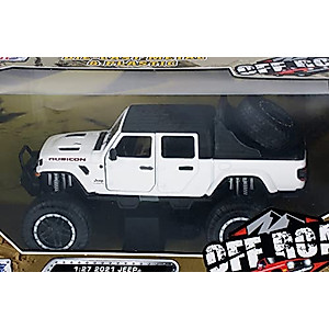 Motor Max 2021 Jeep Gladiator Rubicon, White 79145WWT - 1/27 Scale Diecast Model Toy Car