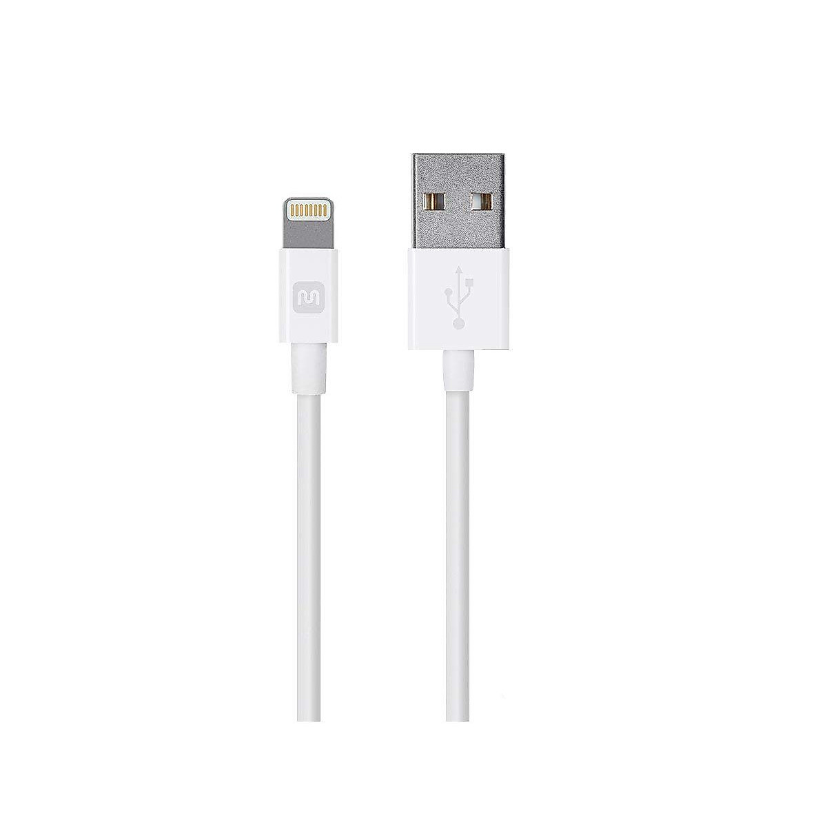 Monoprice Lightning to USB Type-A Charging Cable - Apple MFi Certified, 6 Inches, White - Essential Series
