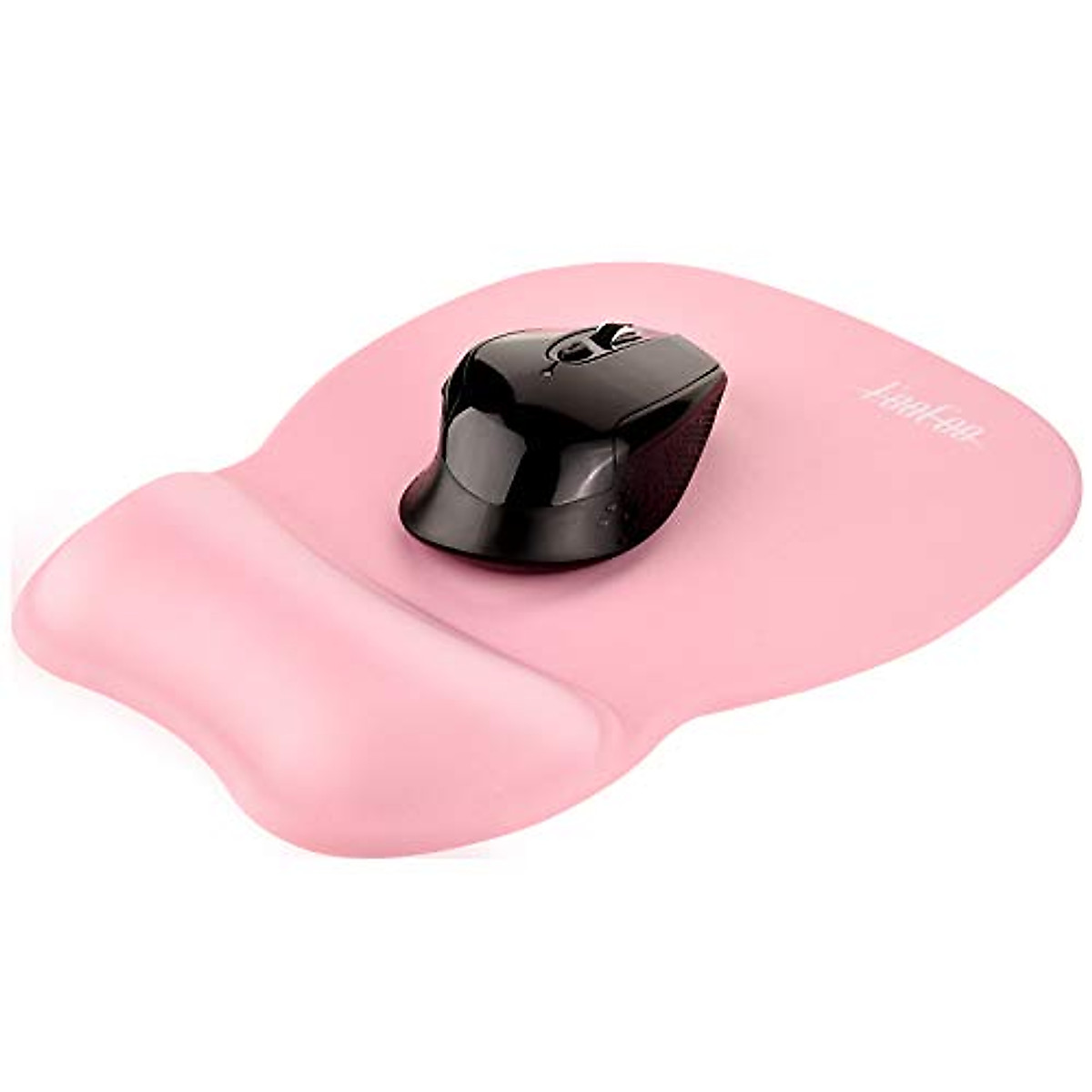Ergonomic Gaming Mouse Pad with Wrist Support Gel Rest for Laptop at Internet Cafe, Home & Office, Non-Slip Silicone Base Mouse Mat MP04PN - Pink