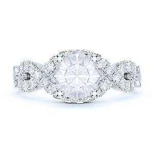 PRSTANI Sterling Silver Luxury Vintage Infinity Twisted Vine Simulated 1CT Round Brilliant Diamond Engagement Ring Halo Bridal Ring (11)