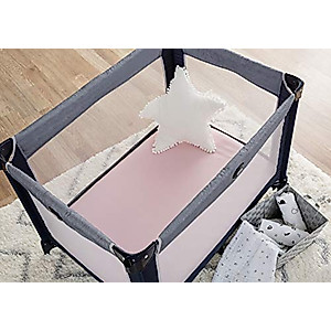 TL Care 100% Natural Cotton Value Jersey Knit Fitted Pack N Play Playard Sheet, Pink, Soft Breathable, for Girls