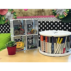 Deflecto Single Tilt Bins, 5.2" x 5.54" x 4.65", White, 4-Pieces (421103CR)