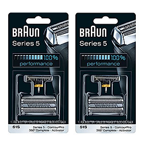 BRAUN 51S 8000 Series 5 360 Complete Activator ContourPro Shaver Foil & Cutter Head Replacement Pack, 2 Count
