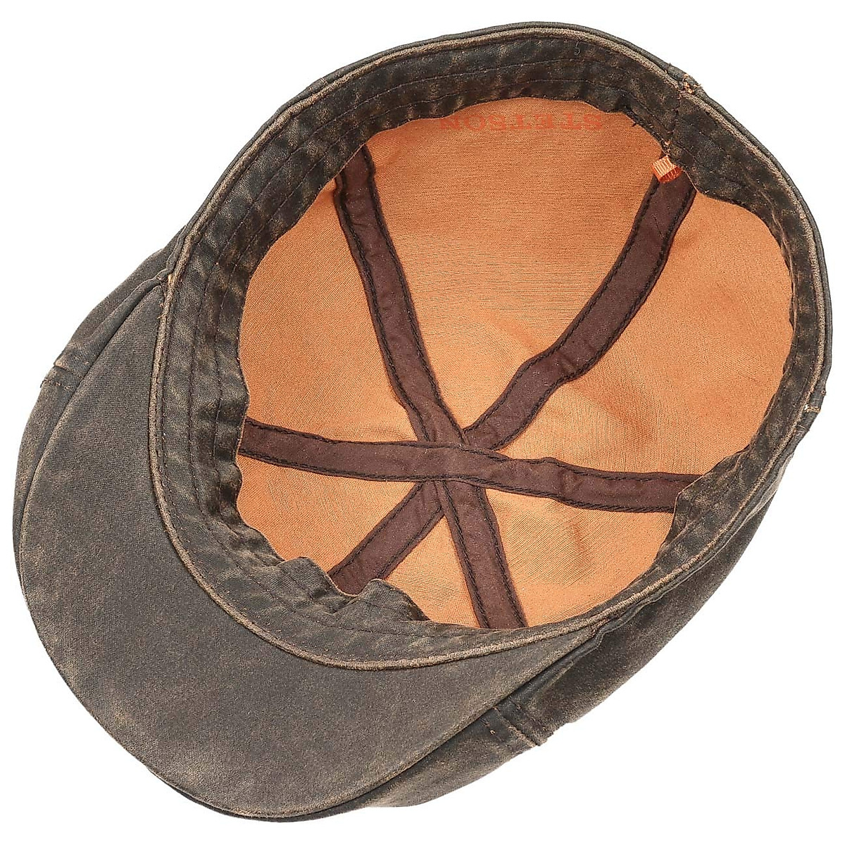 Stetson Level Distressed Cotton Duckbill Flat Cap Large Brown