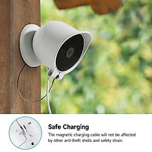 OLAIKE 16ft/5m Power Cord for Google Nest Cam Outdoor or Indoor (Battery) - 2nd Gen, Camera Charger with Adapter Weatherproof Charging Cable Magnetic Connector, White