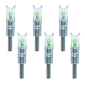 XHYCKJ 6PCS Lighted Nocks for Crossbow Bolts with 0.297" to 0.302"/7.62mm Diameter,Screwdriver Included (Green)