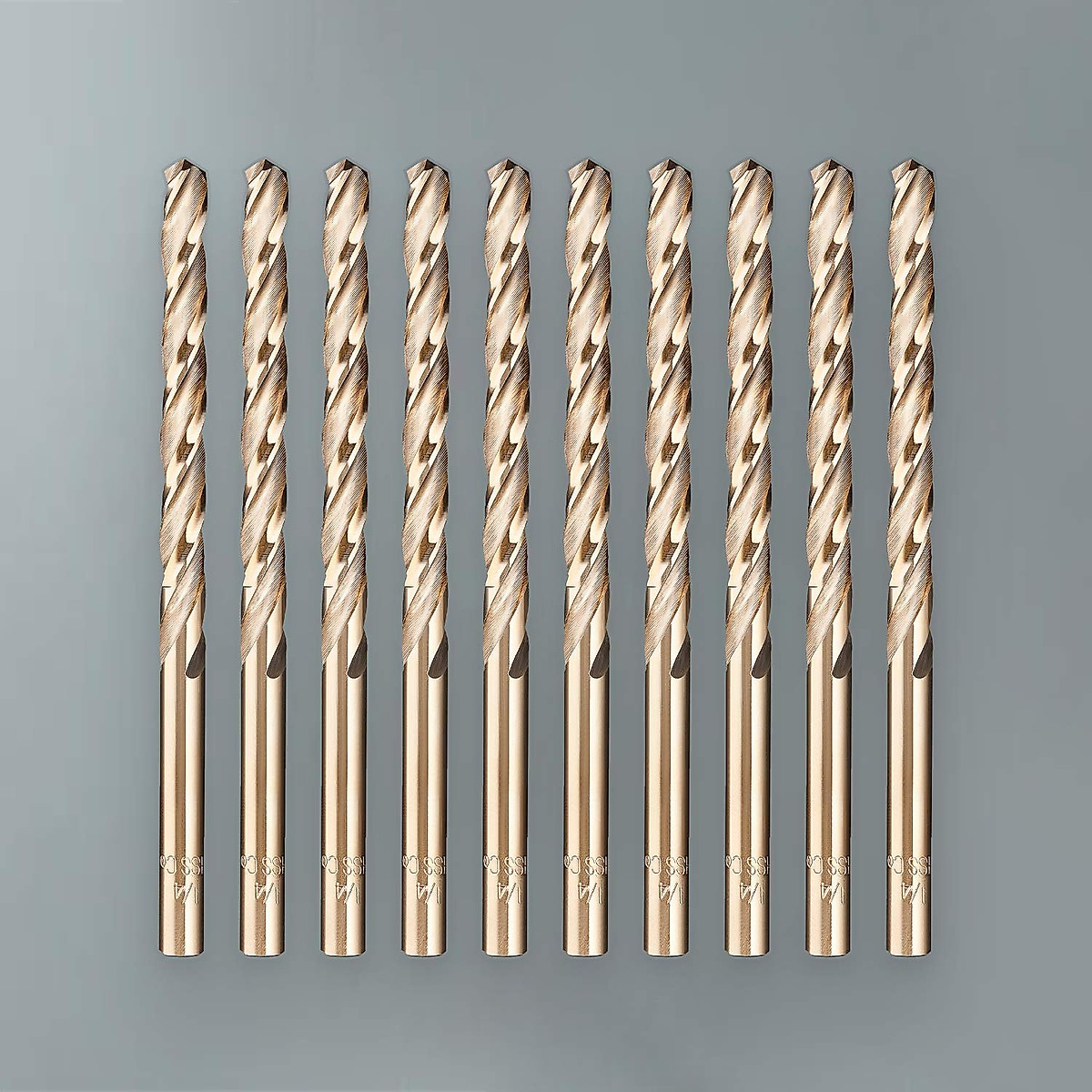 Lichamp 1/4" HSS Cobalt Drill Bits 10PCS with Three Flute for Hard Metal, Hardened Stainless Steel and Cast Iron