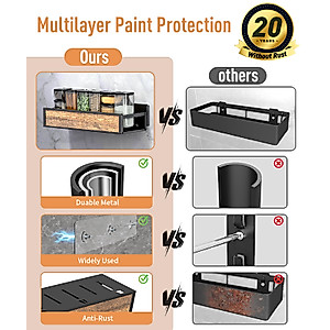 beibeiqi Spice Rack Organizer for Wall, Adhesive Hanging Organizer -3 Packs Storage Rack Zero Installation with 3 Hooks for Refrigerator and Cabinet,Microwave,Camper