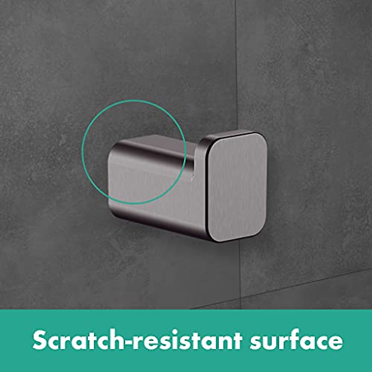 Hansgrohe AddStoris 1-inch Single Hook in Brushed Black Chrome, 41742340