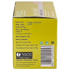 Vlcc Insta Glow Herbal Bleach With Cucumber & Rose Petal For Fairness 54 gm