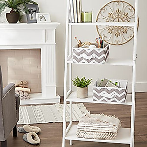 DII Non Woven Polyester Storage Bin, 11x11x5.5-inch, Chevron Gray, 2 Piece