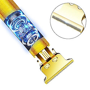 Mens Clipper Cordless Hair Clippers, Razor Electric Professional Beard Trimmer Grooming Shaving Machine Self Hair Cutting Haircut Trimmers Cutter，Golden