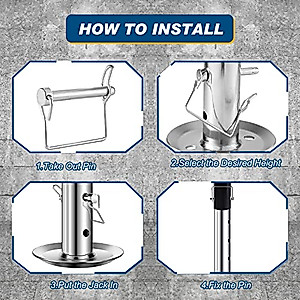 Trailer Jack Base Feet 2 Pcs Adjustable Jack Stand Drop Leg Fit Inner Diameter 2 Inch Jacks Foot Pad Insert RV Camper Accessories
