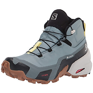 Salomon Cross MID Gore-TEX Hiking Boots for Women, Lead/Stormy Weather/Charlock, 9.5