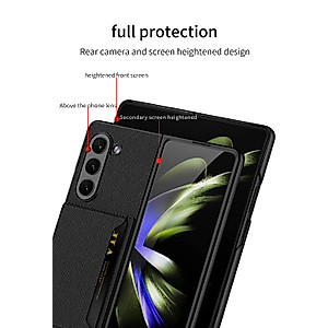 SHIEID Galaxy Z Fold 5 Wallet Case Ultra Thin Leather Samsung Fold 5 Case with 2 Card Slots Kickstand Phone Cover for Samsung Galaxy Z Fold 5 2023, Carbon Fiber Pattern