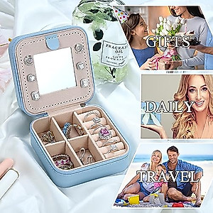 Parima Gifts for Mom from Daughter, Mothers Day Gifts for Mom Travel Jewelry Case Travel Jewelry Boxes for Women Mom Gifts Birthday Gifts for Mom Women Travel Gifts for Women - Letter K, Sky Blue