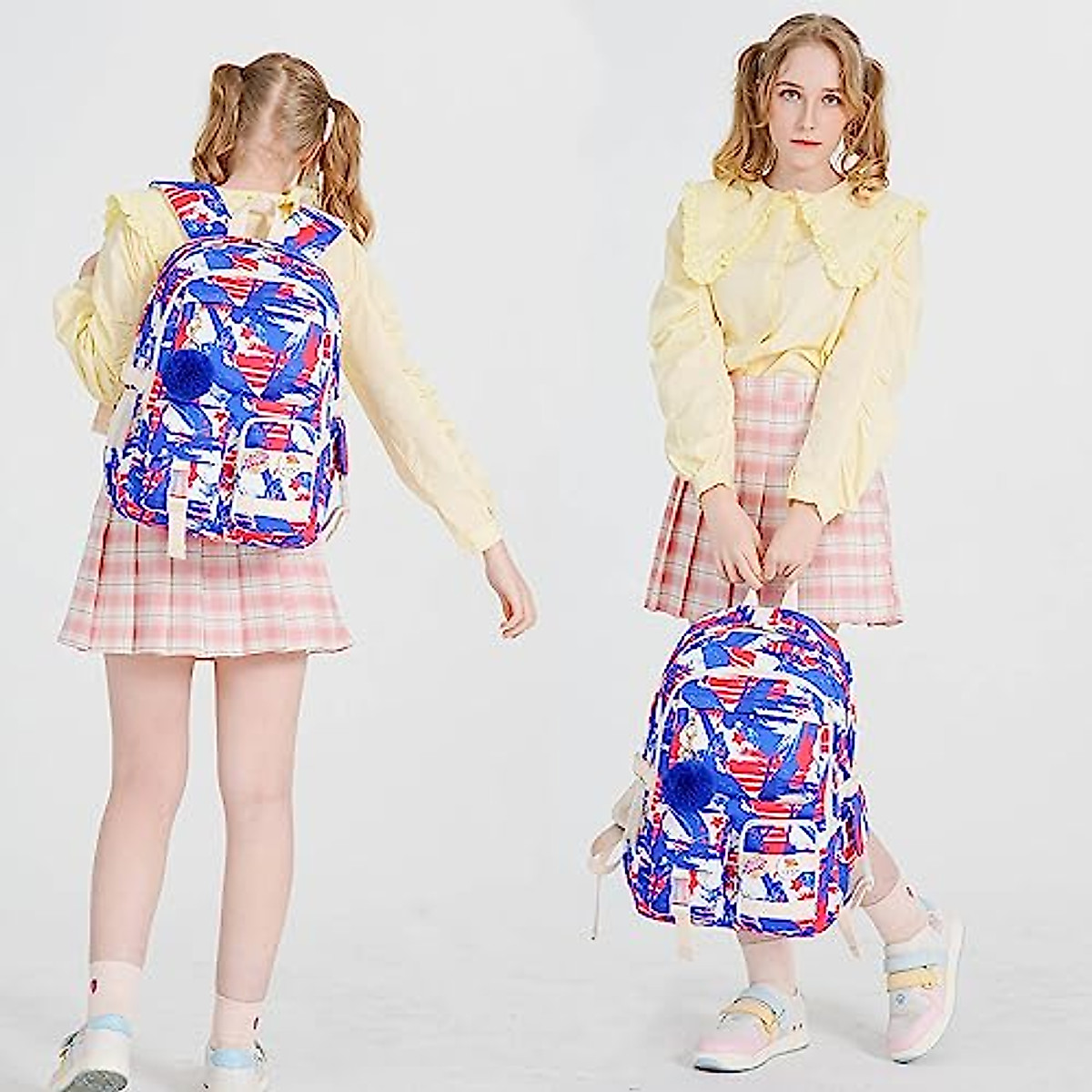 Hidds Laptop Backpacks 16 In School Bag College Backpack Anti Theft Travel Daypack Bags Bookbags for Teens Girls Women (Blue-1)