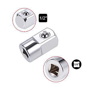 uxcell 1/4 Inch Drive (F) x 1/2 Inch (M) Socket Adapter, Female to Male