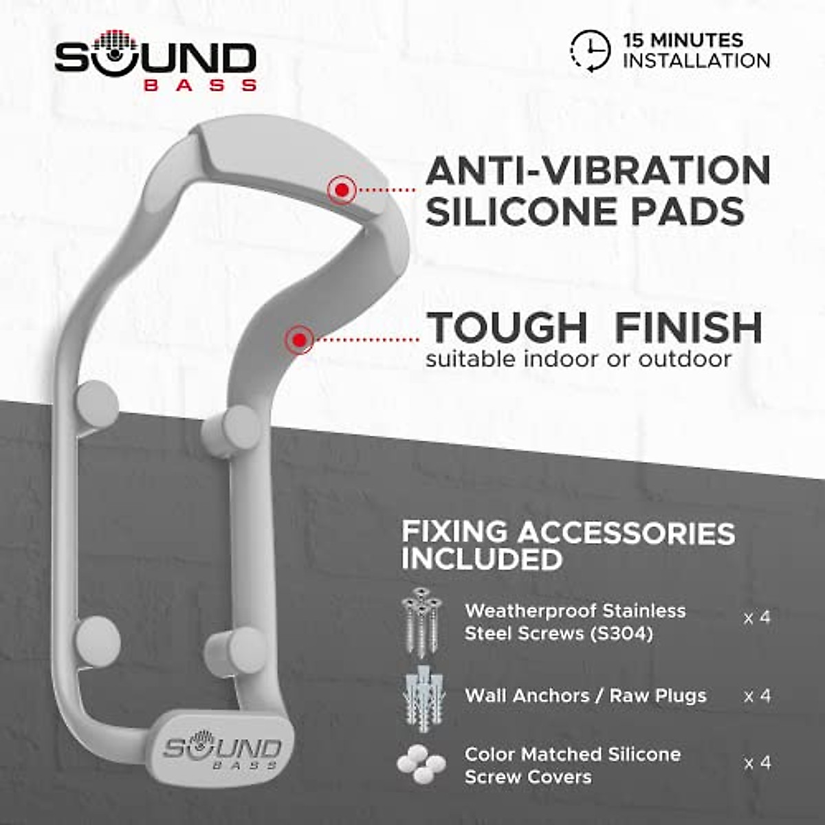 Move Speaker Wall Mount Bracket, Weatherproof, Compatible with Sonos Move, Including Mounting Accessories, Lunar White