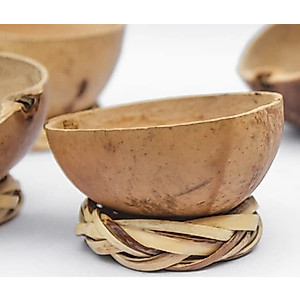 Traditional Mexican Jicara for Tequila or Mezcal with Natural Fiber Carrizo Base