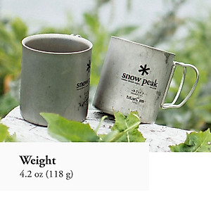 Snow Peak Titanium Double-Wall Mug - Durable & Lightweight Insulated Mug - Camping - 15.2 fl oz - Silver