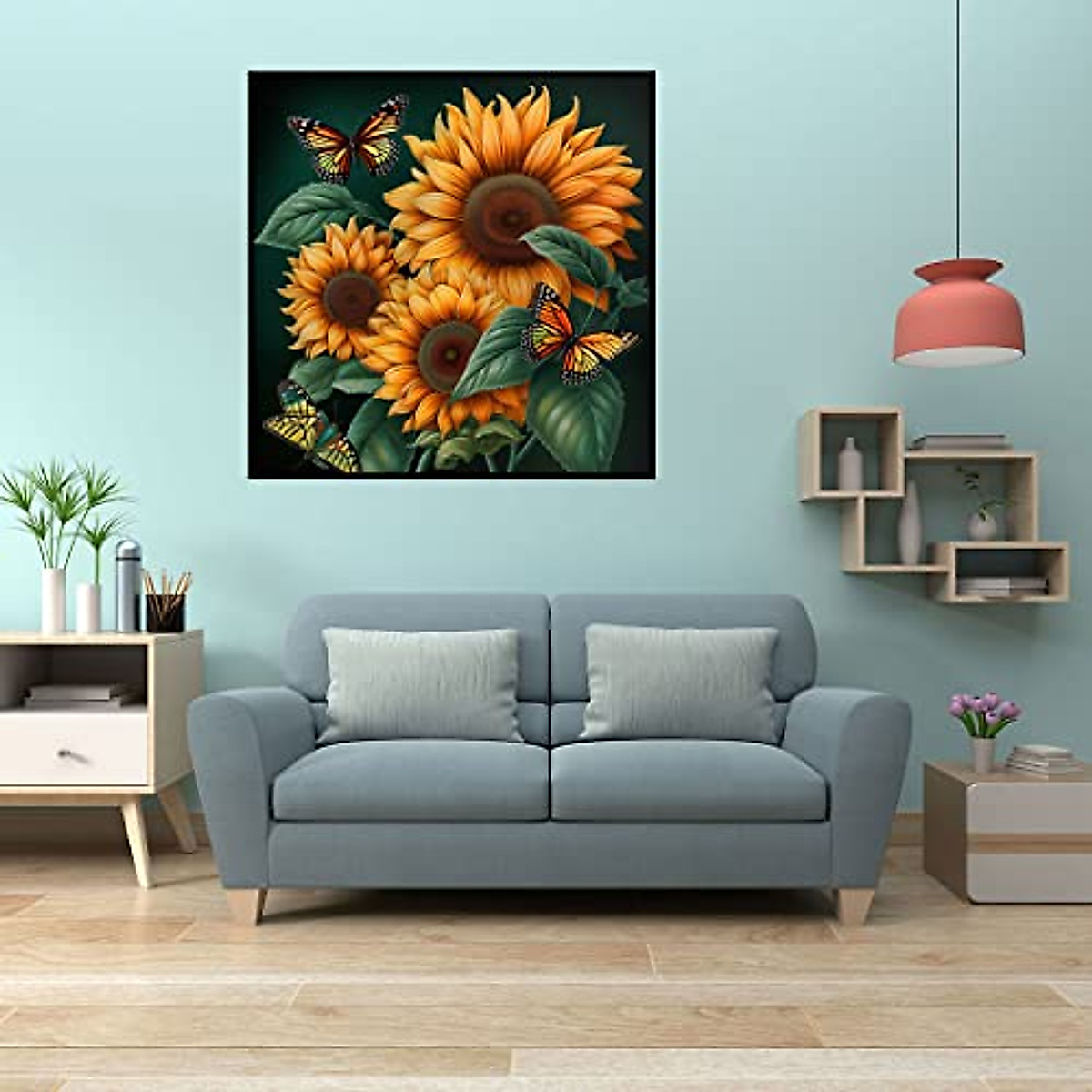 WUSARPLY Sunflowers Diamond Painting Kits for Adults - 5D Diamond Art Kits Full Drill Diamond Dots Paint with Diamonds Arts and Crafts for Beginner Kids Home Wall Decor 13.8''x13.8''