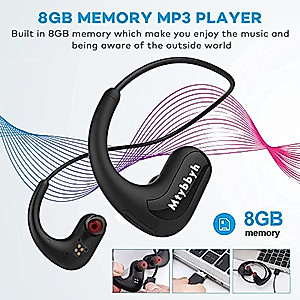 Waterproof Headphones for Swimming,IPX8 Waterproof 8GB MP3 Player Sports Swimming Headphones Wireless +an Extra Magnetic Charging Cable