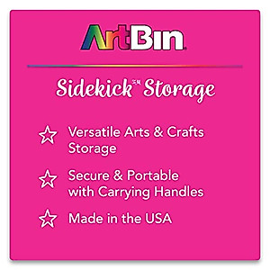 ArtBin 6816AG Sidekick Cube Carrying Case with Paint Pallet Tray, Portable Art & Craft Organizer with Handle, [1] Plastic Storage Case, Clear