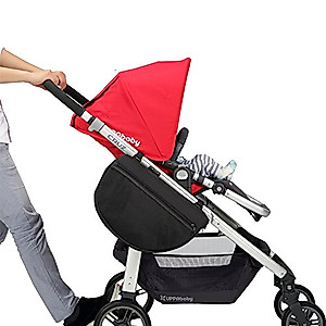 ROMIRUS Insulated Stroller Organizer, Side Sling Stroller Saddle Bag, Black