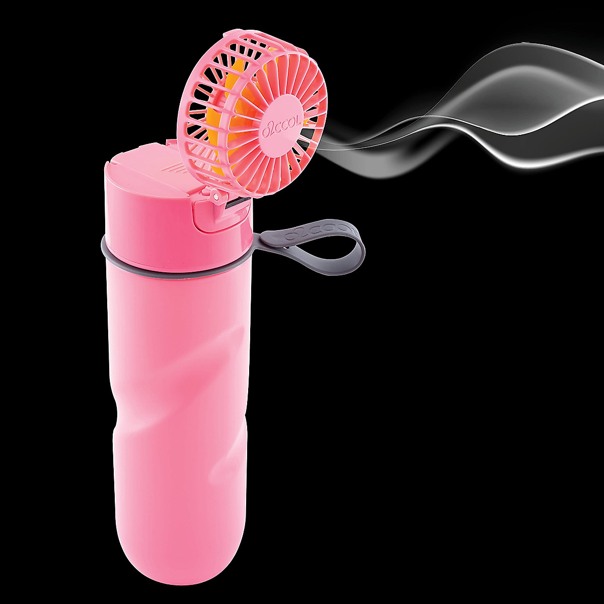 O2COOL Pink Sip Breezy Fan, 1 EA