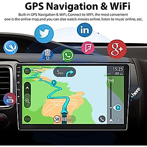 (2G+16G)BAJKQKAI Android 11 Car Stereo Double Din 10.1 Inch Touch Screen Car Radio in Dash GPS Navigation Bluetooth FM Radio with Dual USB WiFi Mirror Link for iOS/Android Phones +12 LED Backup Camera