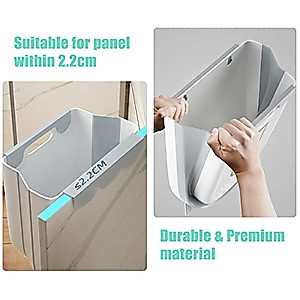 2Pack Hanging Kitchen Trash Can Compost Bin Portable, 10L+6L Wall Mounted Foldable Small Garbage Can Under Sink Waste Bin for Car Camping Outdoor Bedroom Bathroom Office