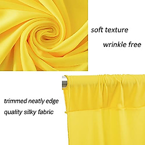 10x10 Yellow Backdrop Curtain for Parties Wrinkle Free Lemon Yellow Photo Curtains Backdrop Drapes Fabric Decoration for Birthday Party Wedding Baby Shower 5ft x 10ft,2 Panels