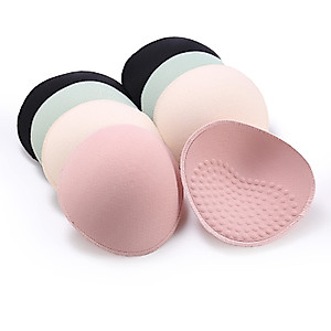 Bra Pads Inserts, 4 Pairs Chest Pad for Sports Bra, Bra Cups Inserts Sew Removable Bra Pads for Bikini & Swimwear - XXL