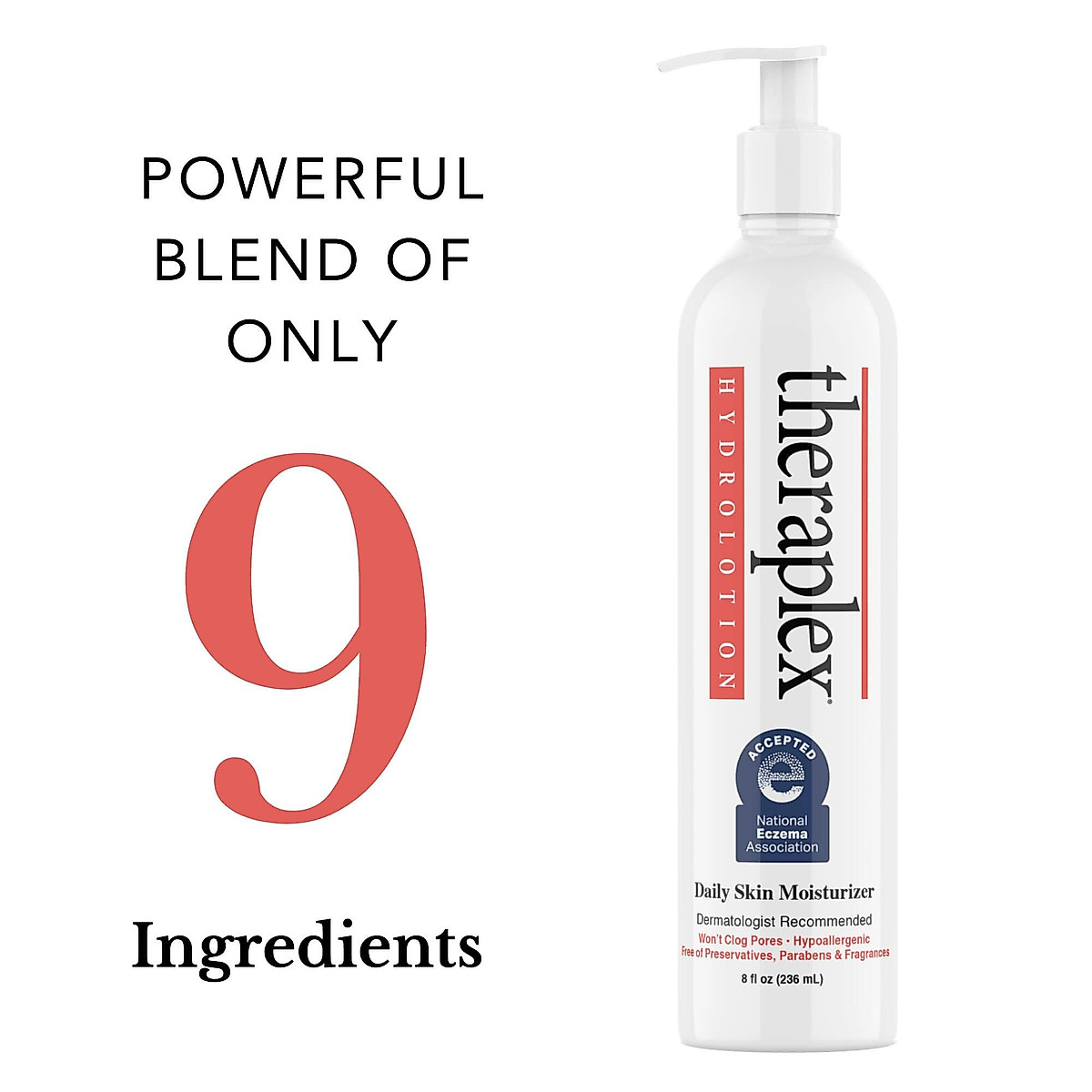 Theraplex Hydrolotion - Dermatologist-Recommended Eczema Lotion, Best Lotion for Severely Dry Skin, Body Lotion without Chemicals, Hypoallergenic, 24-Hour Hydration for Sensitive Skin 2 Pack