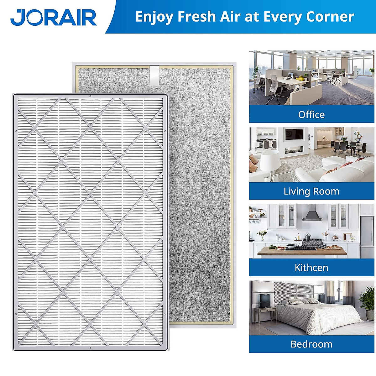 HE601 Filter for Shark Air Purifier 6 Replacement Filter - Compatible with Shark Air Purifier 6-Fan HE601 HE602, H13 True HEPA Filter, Compare to Part # HE6FKPET, HE6FKBAS, HE6FKPRO, 1 Pack