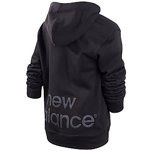 New Balance Boys' Sweatsuit Set - 2 Piece Fleece Pullover Hoodie Sweatshirt and Sweatpants (2T-20), Size 8, Black