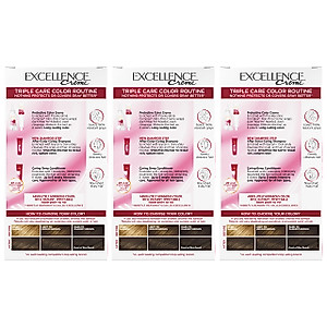 L'Oreal Paris Excellence Creme Permanent Hair Color, 5AB Mocha Ash Brown, 100 percent Gray Coverage Hair Dye, Pack of 3