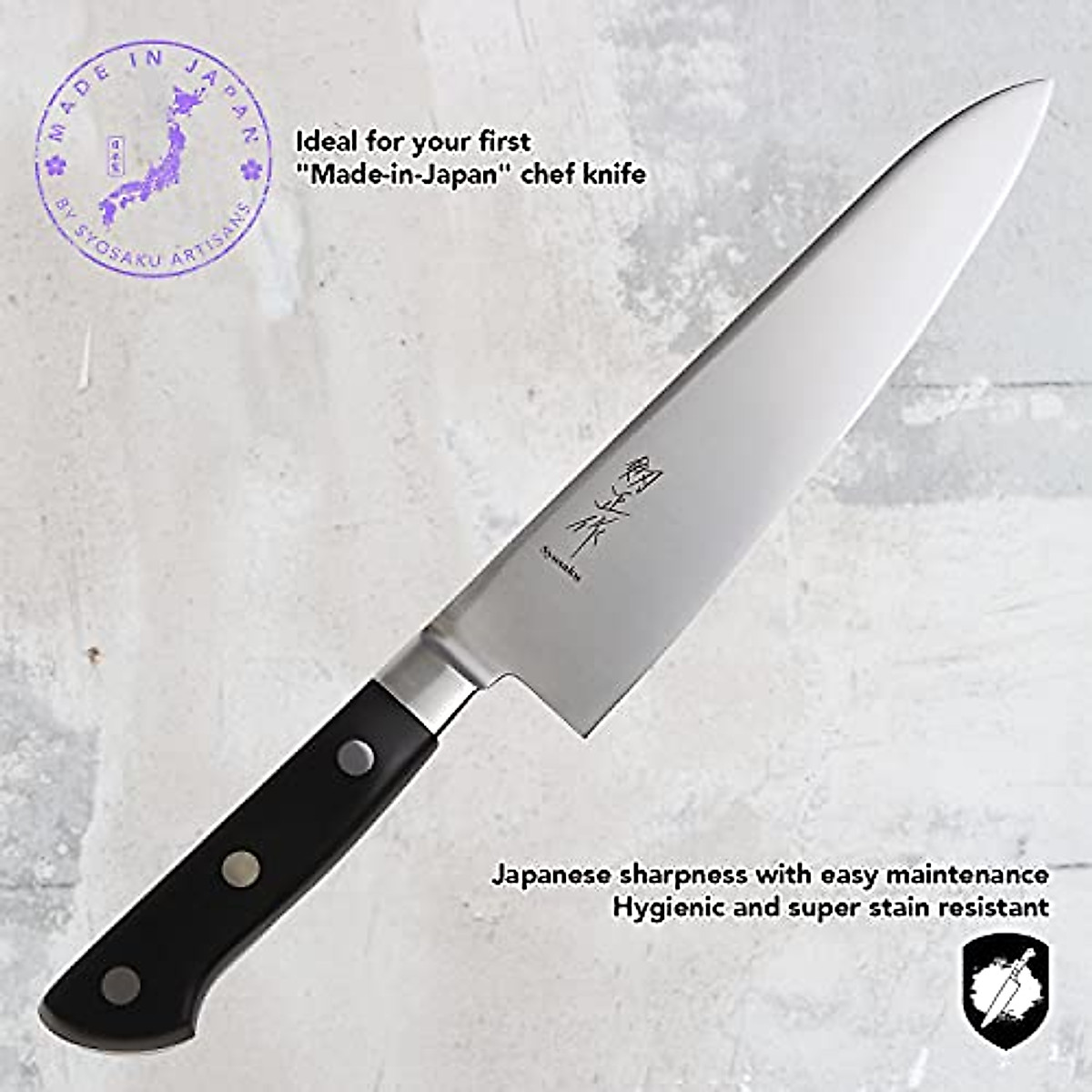 Syosaku Japanese Chef Knife Premium Molybdenum Stainless Steel, Gyuto 9.5-inch (240mm)