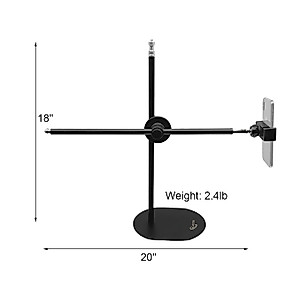 CAOGE Overhead Phone Stand, Live Stand, Adjustable Tabletop Phone Mount, Phone Holder Mount 360° Rotation, Long Arm Bracket for Filming, Tiktok, Crafting, Baking, Drawings, Cooking and Recording