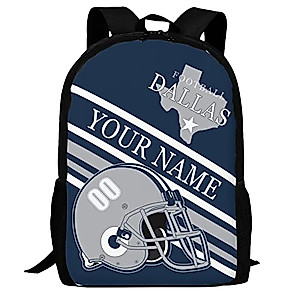 Dallas Backpack Customized High Capacity Lightweight Student School Bag Personalized Any Name And Number Fans Gifts For Kids Men