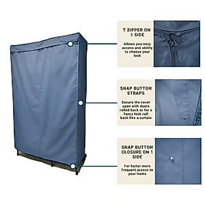 Formosa Covers Durable and Portable Wire Shelving Cover - Protect Your Shelving and Keep Your Room Organized (Cover Only) (48" W x 18" D x 75" H) (Dusty Blue, 48" W x 18" D x 75" H)