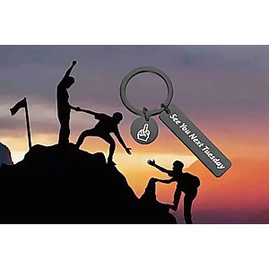 HOLLP Funny Gift for Best Friend See You Next Tuesday Keyring with Middle Finger Charm CUNT” Gag Gift (See You Next Tuesday-black)