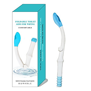 Foldable Toilet Aids for Wiping,15.7"Long Reach Comfort Toilet Wiping Aids Tools,Butt Wiper Self Wipe Assist Toilet Aids Wand,Bathroom Bottom Buddy Wiping Self Assist for Limited Mobility Elderly
