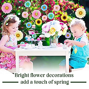 42 Pieces Sun Flowers Hanging Swirl Decorations Sunflower Ceiling Hanging Decor Back to School Decor Sunflower Spring Party Decor for Classroom Blackboard Decor