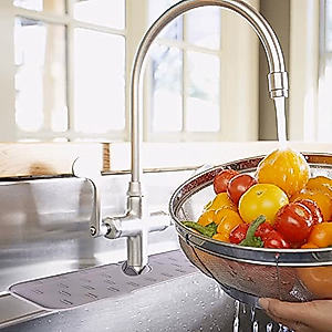 Silicone Sink Faucet Mat, Sink Draining Pad Behind Faucet, for Kitchen Sink Splash Guard, Bathroom Faucet Water Catcher Mat, Drip Protector Splash Countertop Protection Rubber Drying Pad