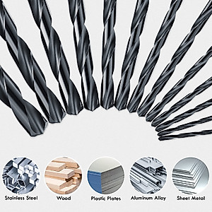 MACXCOIP TiAIN Coating Cobalt Drill Bit Set, Multifacet Tip 29Pcs M35 Jobber Drill Bit Kit for Hardened Metal, Stainless Steel, Cast Iron and Soft Materials, with Metal Index Storage Box, 1/16"-1/2"